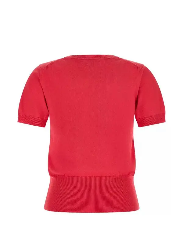 VIVIENNE WESTWOOD Orb Embroidered Knit T-shirt - Red