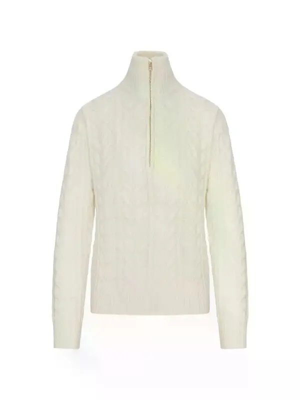 Max Mara Cable-knit Quarter-zip Sweater