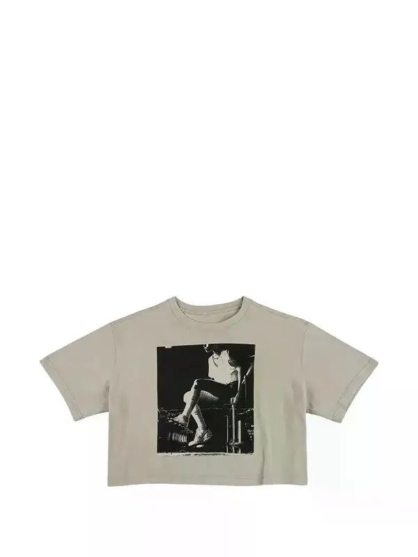 Nike Graphic-print Cropped T-shirt - Neutrals