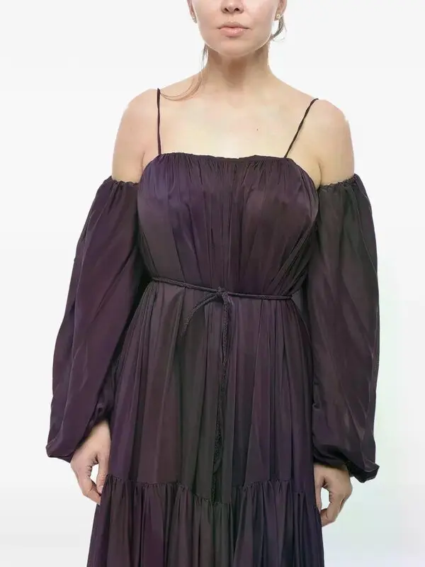 SUPER BLOND Ruffled Off-shoulder Maxi Dress