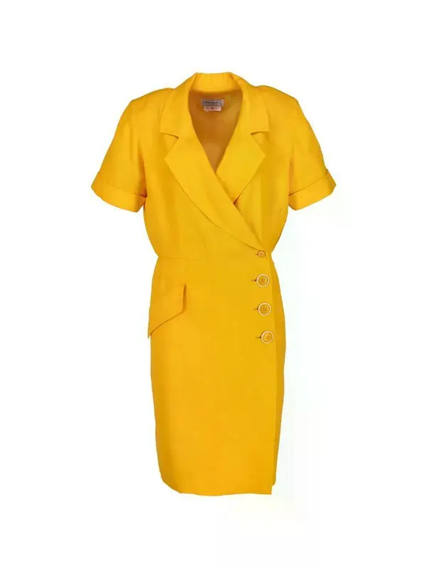 Saint Laurent Wrap-style Button-down Mini Dress - Yellow