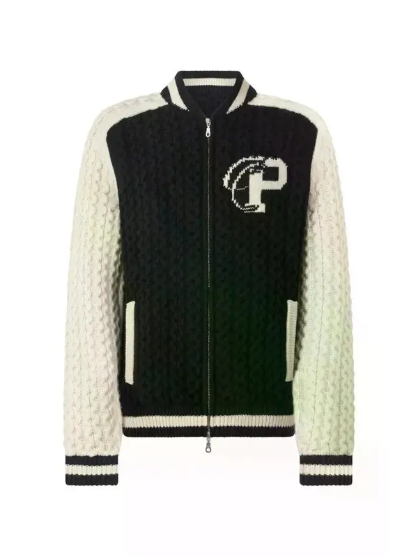 Philipp Plein Star Knitted Bomber Jacket