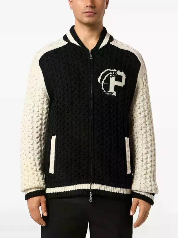 Philipp Plein Star Knitted Bomber Jacket