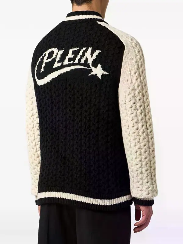 Philipp Plein Star Knitted Bomber Jacket