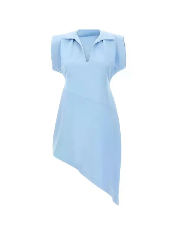 KAOS Asymmetric Padded-shoulder Dress - Blue