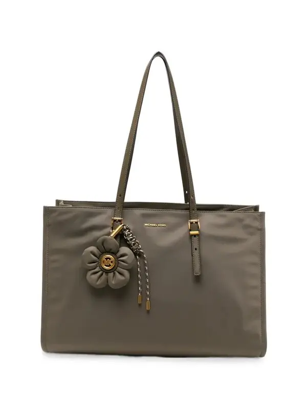 Michael Kors Handbag With Flower Charm "lg Bw Mf Tz Tote Bag - Green