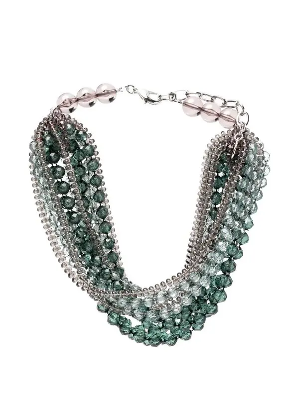 Emporio Armani Multi-strand Beaded Necklace - Green