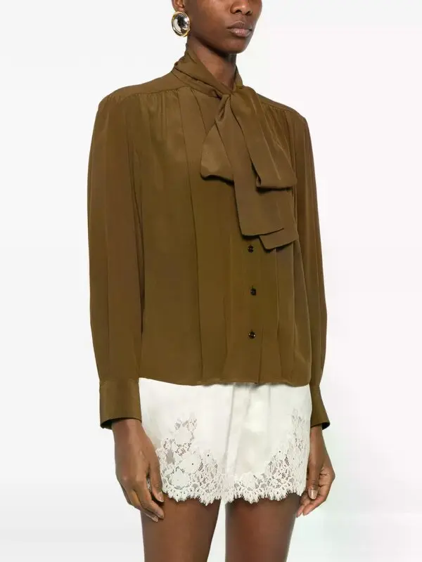 Saint Laurent Lavallière Silk Blouse