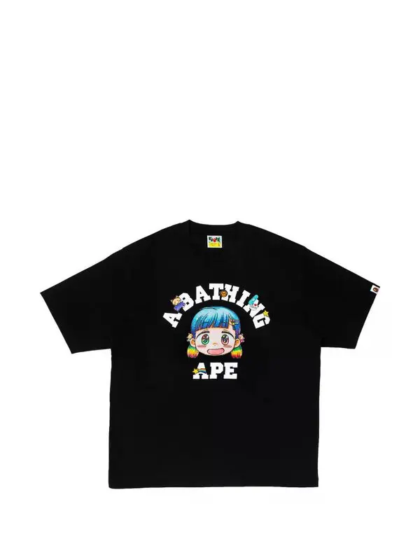 A BATHING APE X Mr. College Relaxed-fit T-shirt - Black