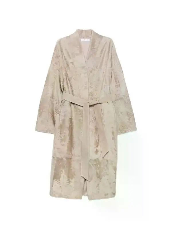 LISKA Buttoned Belted Coat