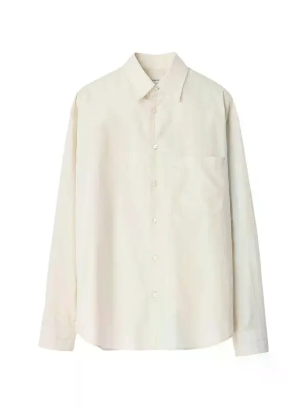 LEMAIRE Regular Shirt In Washed Cotton Silk - Neutrals