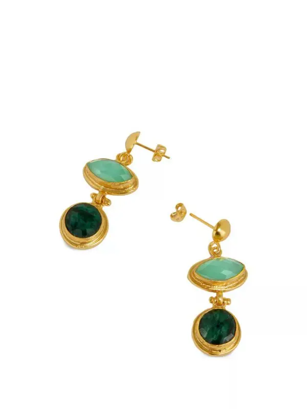 OTTOMAN HANDS Melis Aqua Emerald Drop Earrings