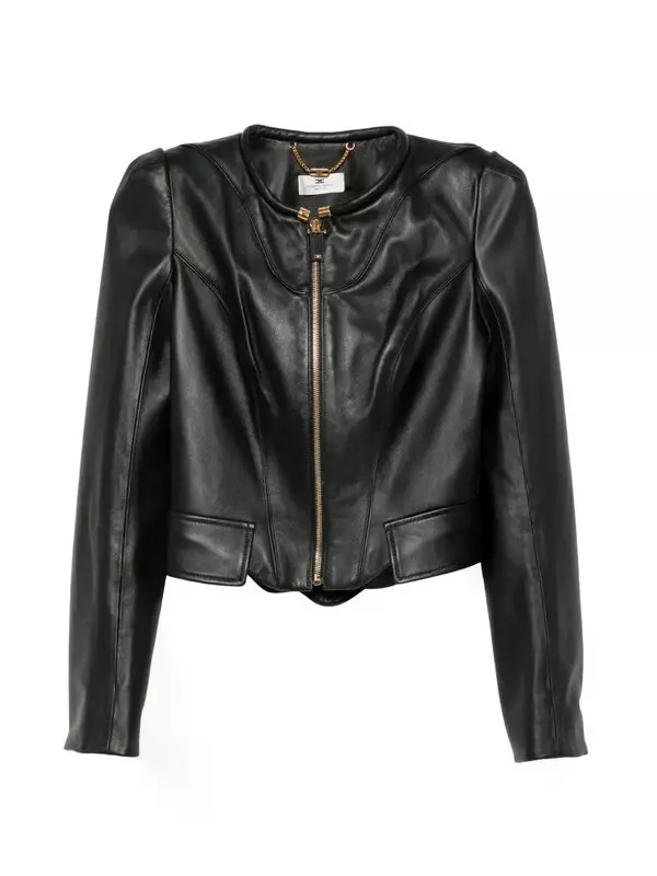 Elisabetta Franchi Peplum-hem Leather Jacket