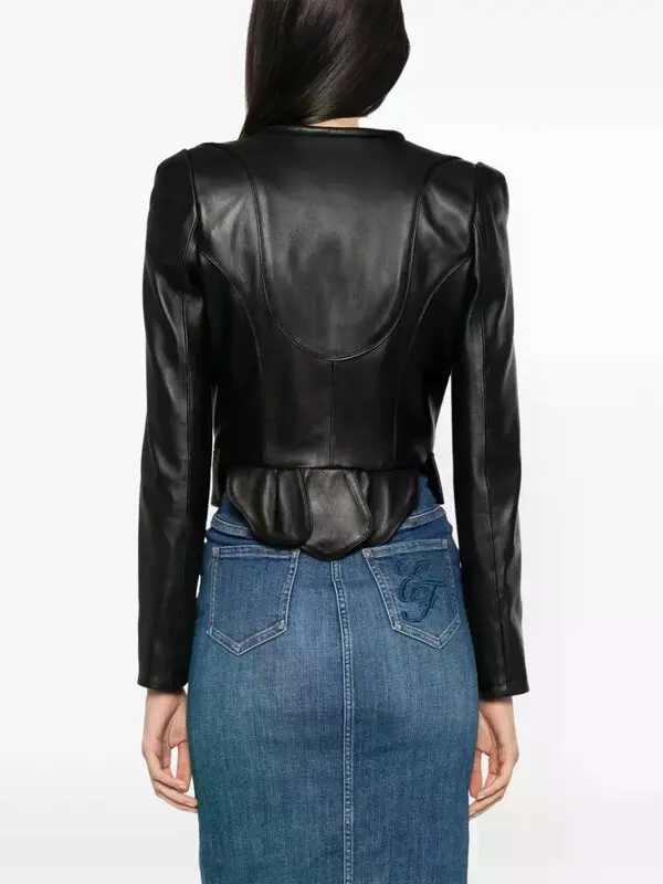 Elisabetta Franchi Peplum-hem Leather Jacket