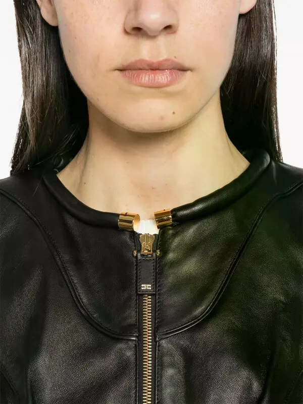 Elisabetta Franchi Peplum-hem Leather Jacket