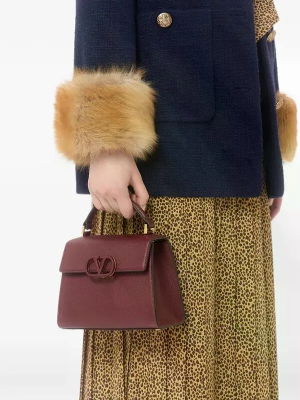 Valentino Garavani Vsling Mini Handbag In Grainy Calfskin - Red