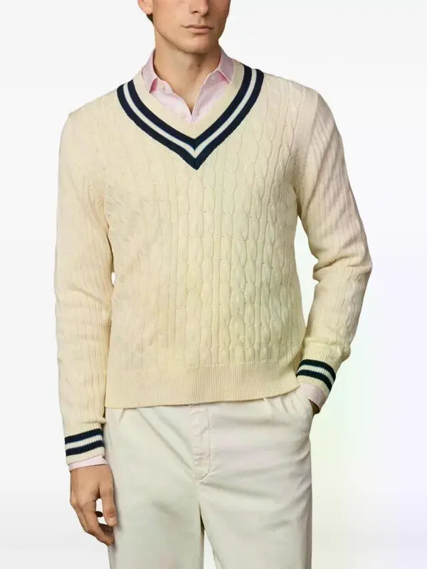 HACKETT LONDON Cable-knit Cricket Sweater