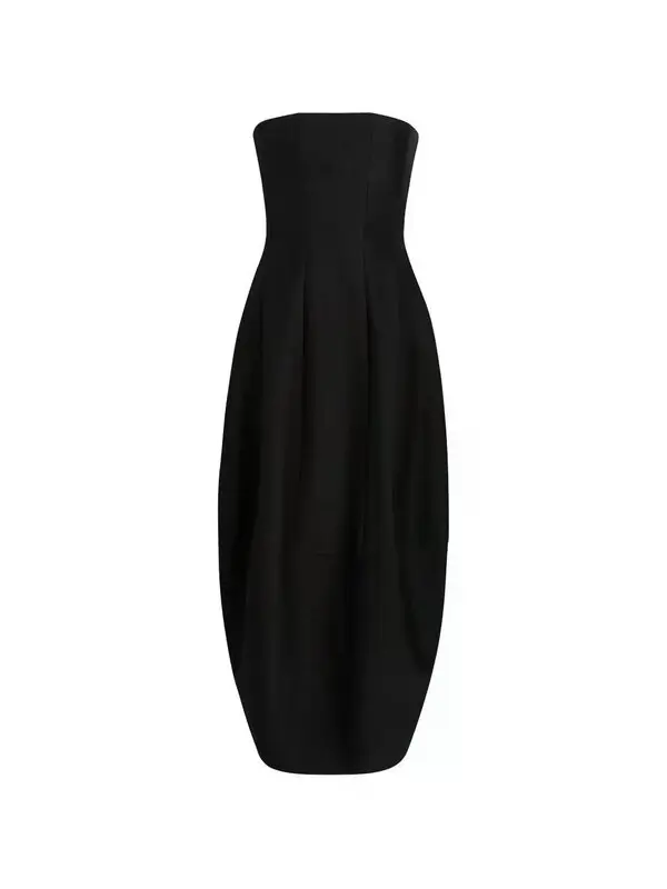 Khaite Stela Strapless Cady Sculptural Dress - Black