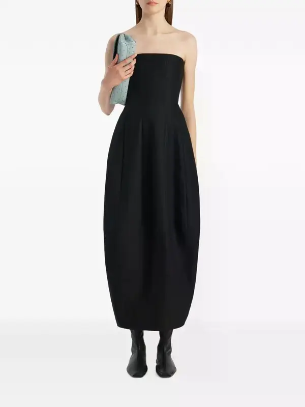 Khaite Stela Strapless Cady Sculptural Dress