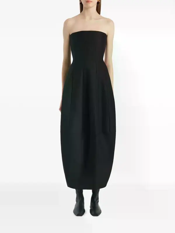 Khaite Stela Strapless Cady Sculptural Dress