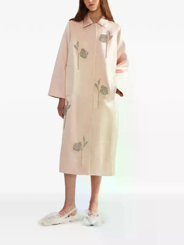 Erdem Crystal-embroidered Single-breasted Coat