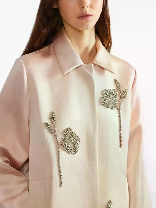 Erdem Crystal-embroidered Single-breasted Coat
