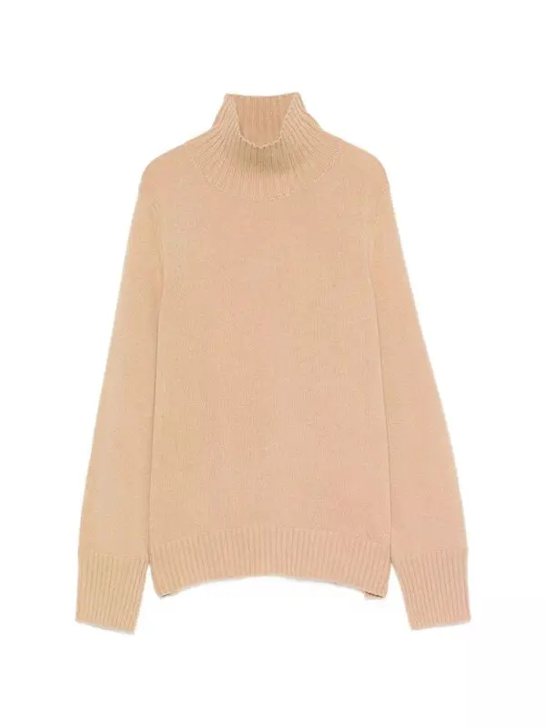 ALLUDE Ribbed-knit Mock-neck Sweater - Neutrals