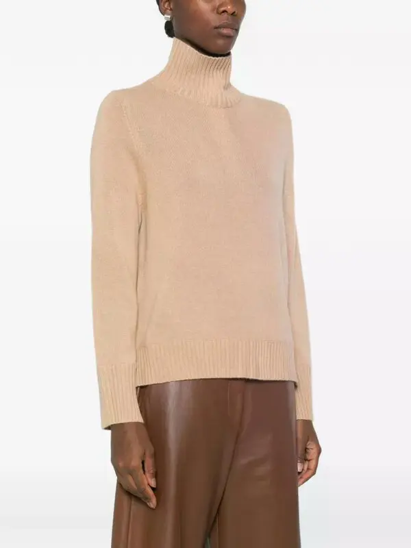 ALLUDE Ribbed-knit Mock-neck Sweater