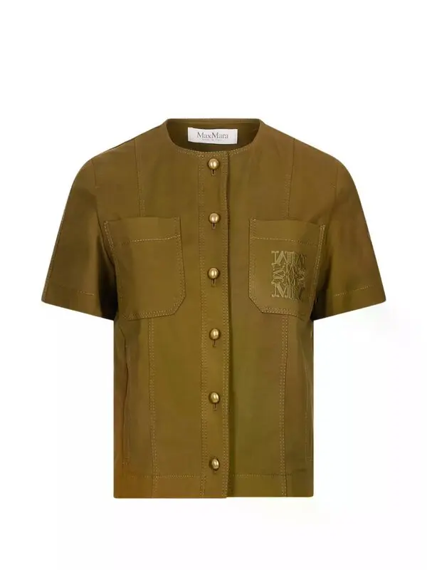 Max Mara Stretch Cotton Canvas Jacket - Green