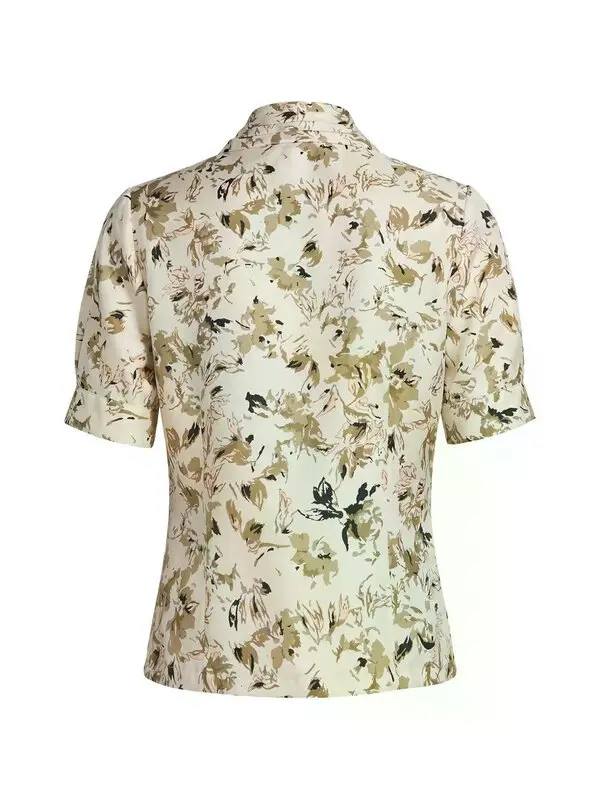 Max Mara Printed Silk Twill Short-sleeved Shirt