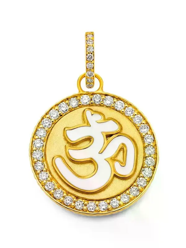 BUDDHA MAMA 20k Yellow Diamond And Enamel Om Pendant