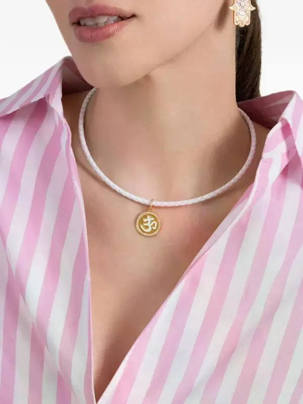 BUDDHA MAMA 20k Yellow Diamond And Enamel Om Pendant