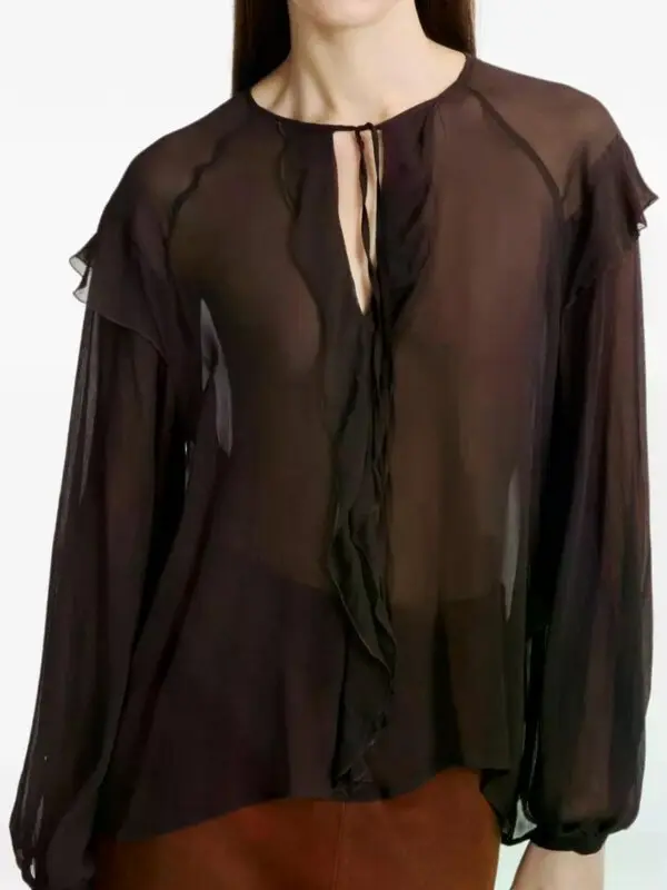 Marella Ruffled Long-sleeves Blouse