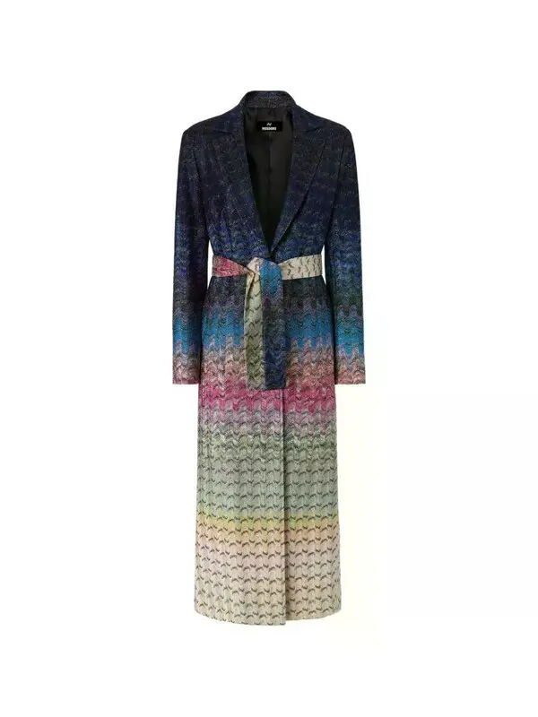 Missoni Zigzag-knit Belted Coat