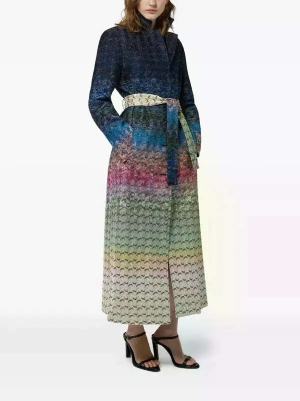 Missoni Zigzag-knit Belted Coat