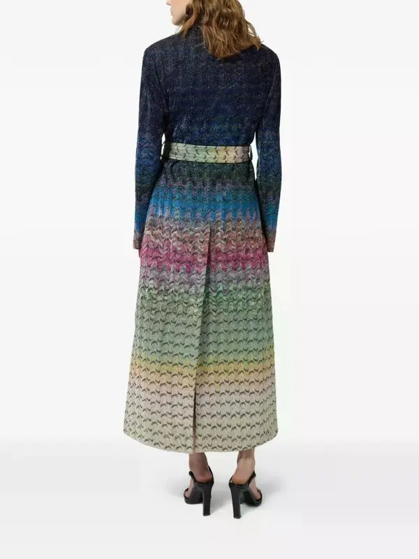 Missoni Zigzag-knit Belted Coat