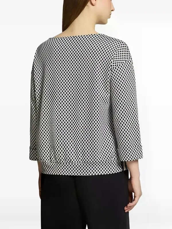 BETTY BARCLAY Geometric Pattern Boat-neck Sweater