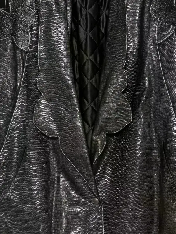Roberto Cavalli 1980s Scalloped Collar Coat