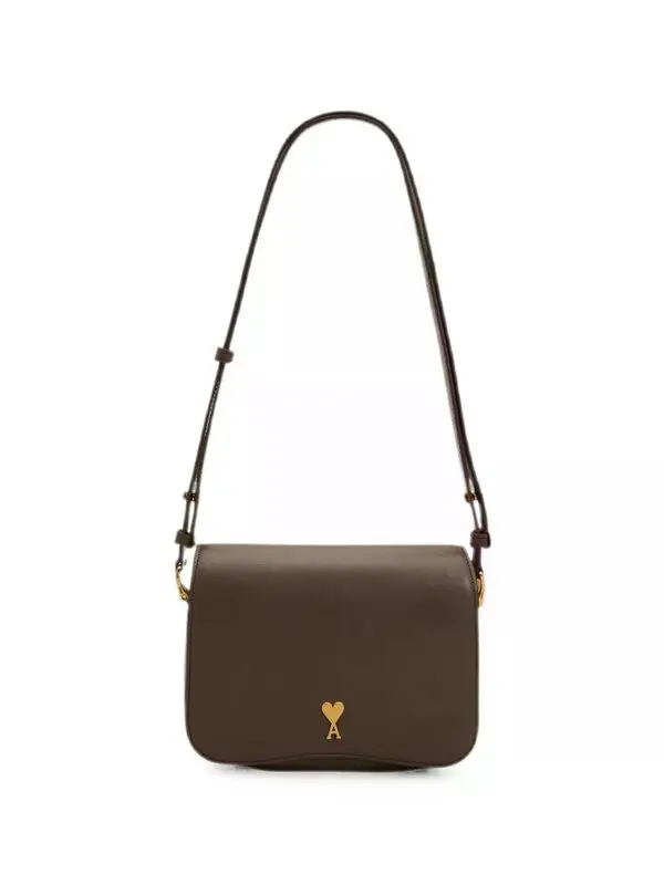 AMI Paris De Coeur Leather Shoulder Bag