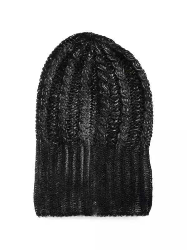 Avant Toi Cable-knit Ribbed Beanie Hat