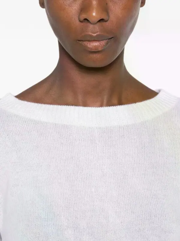 ALLUDE Fine-knit Drop Shoulder Sweater - Neutrals