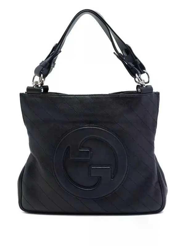 Gucci 2021-2026 Small Diagonal Stitched Calfskin Blondie Satchel - Black