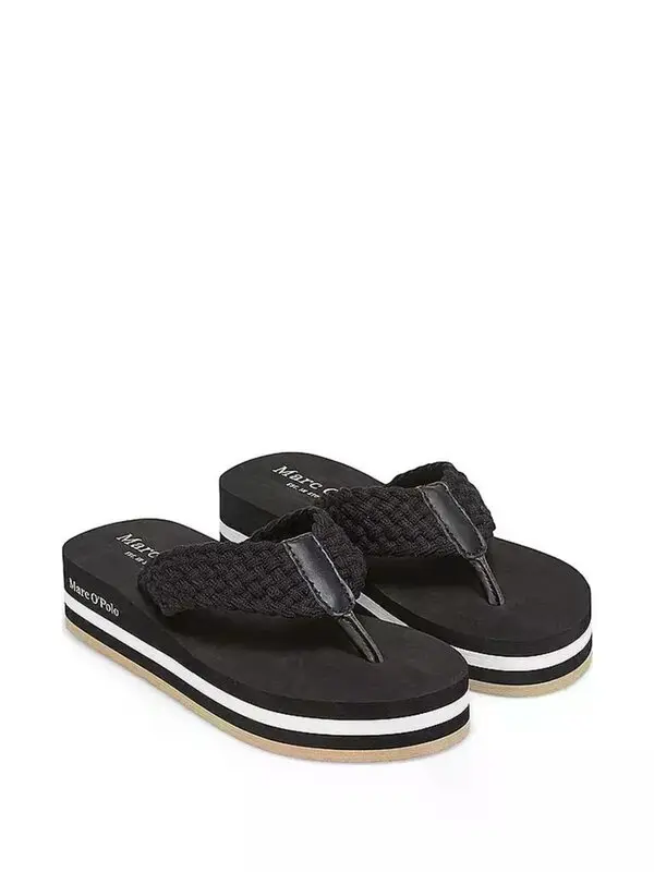 Marc O'polo Woven-strap Slippers - Black