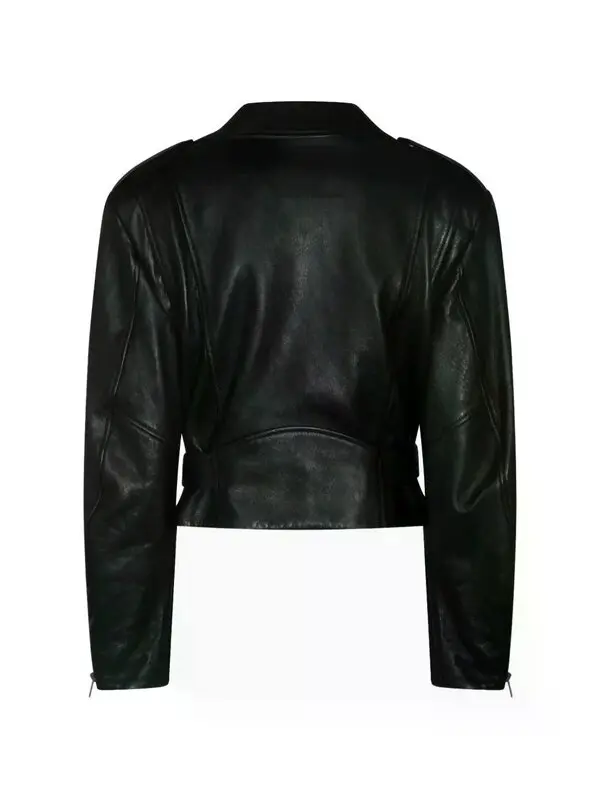 Saint Laurent Belted Biker Jacket - Black