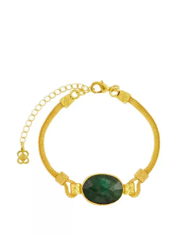 OTTOMAN HANDS Daphne Emerald Chain Bracelet - Gold