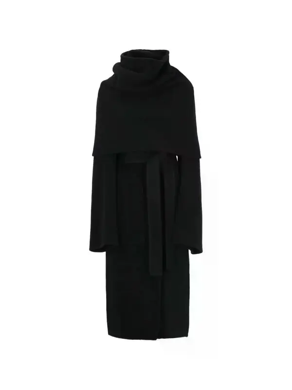 Rick Owens Belted Hooded Coat