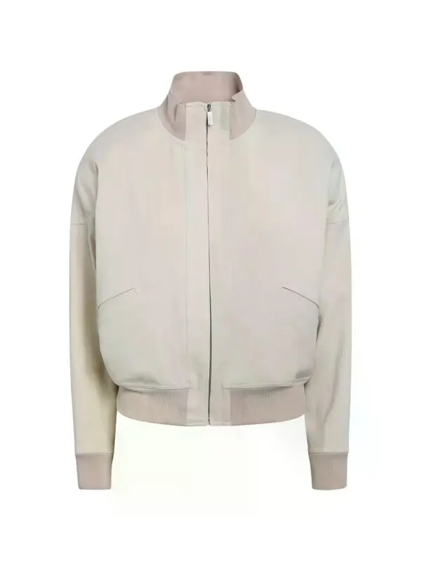 Gucci Silk Poplin Zip Jacket - Neutrals