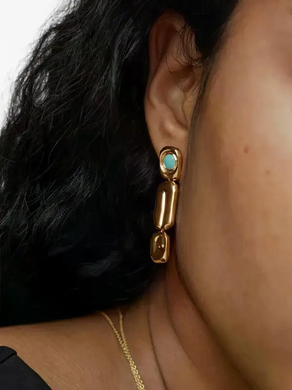 Monica Vinader Stone-embellished Drop Earrings - Gold