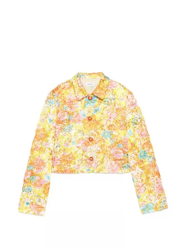 Versace Printed Silk Jacket - Yellow