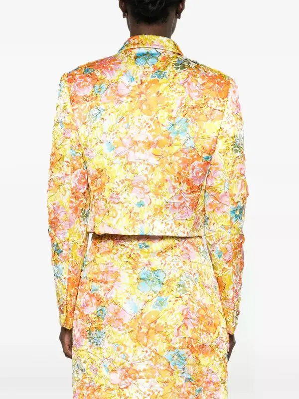 Versace Printed Silk Jacket - Yellow